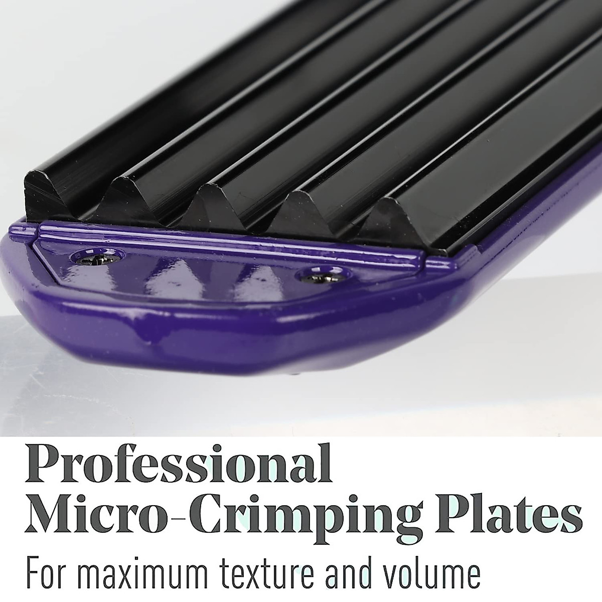 MBHAIR Ceramic Crimper Iron for Volumizing Fluffy Hairstyle, Corrugation Crimper Hair Iron, Anti Static Ceramic Hair Crimping Iron Adjust Temperature (Purple)