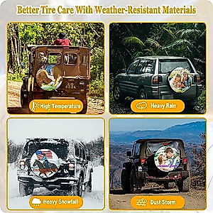 Custom Spare Tire Cover Personalized Tire Cover Customize Your Photo Text Logo Waterproof Dust-Proof Wheel Tire Covers Protectors Universal All Vehicles Trailer Camper RV RV SUV (15 inch)