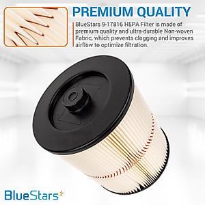 Ultra-Durable Replacement 9-17816 Vacuum Filter for Craftsman 17816 9-17816 Wet/Dry Air Filter Replacement Part fit 5 6 8 12 16 32 Gallon Vacuum Cleaner by BlueStars - Pack of 2