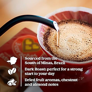 3 Coracoes Extra Forte Brazilian Ground Coffee - Dark Roast Coffee - 35 Ounce | Pack of 2 - Ground Coffee Dark Roast - Dark Roast - Dark Roast Ground Coffee