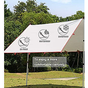 Waterproof Camping Tent Tarp Hammock Rain Fly - 118”x125”/177”x216”,Lightweight UV Protection Sun Shade Canopy,Multifunctional Footprint for Hiking,Backpacking (Green 9.8X 10ft)