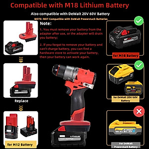 for Milwaukee Battery Adapter (Convert for M18 to for M12 Battery)
