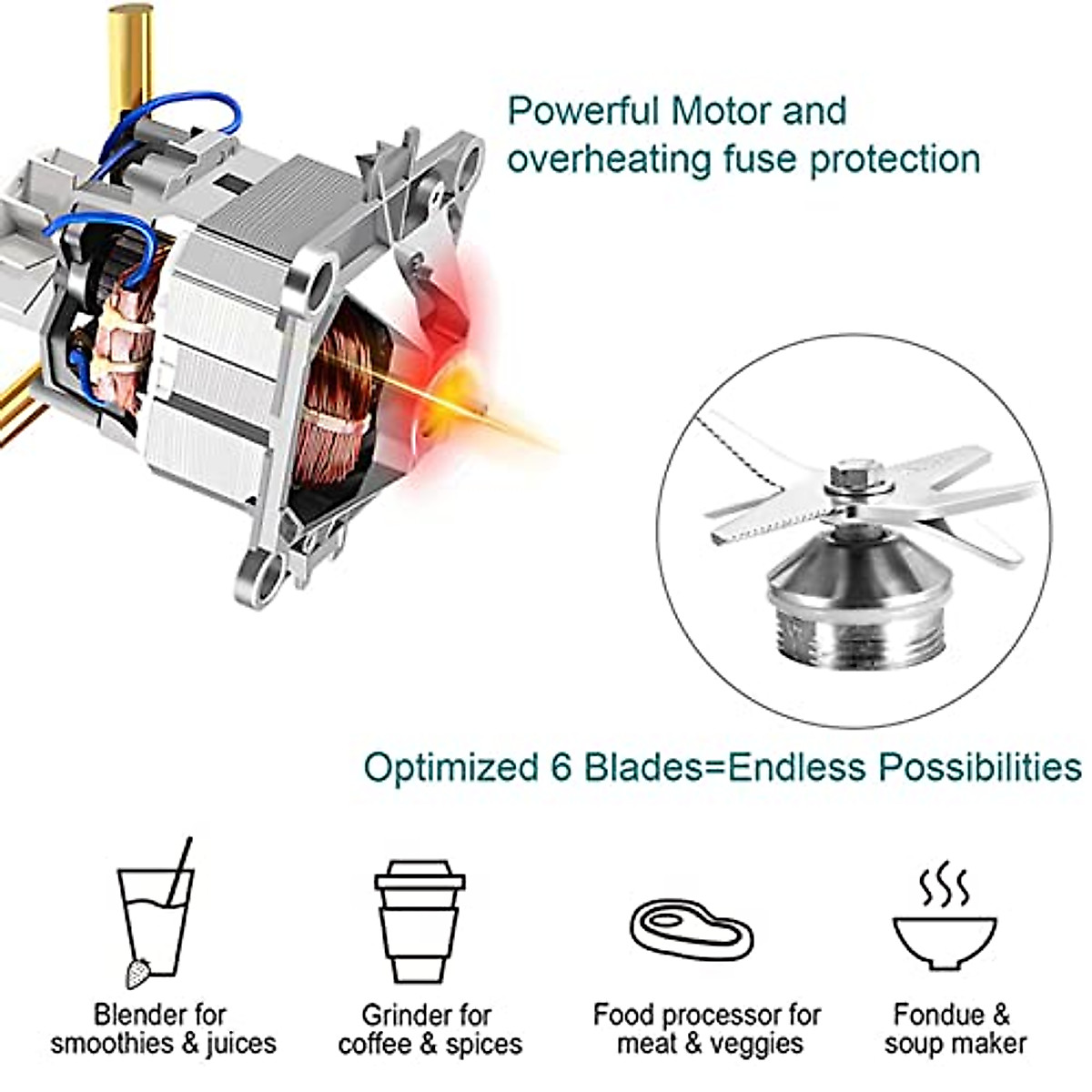 Blender Professional Countertop Blender, 2200W High Speed Commercial Blender for Shakes and Smoothies with 70Oz BPA Free Container, Smoothie Maker for Crushing Ice, Frozen Dessert, and Nuts etc.