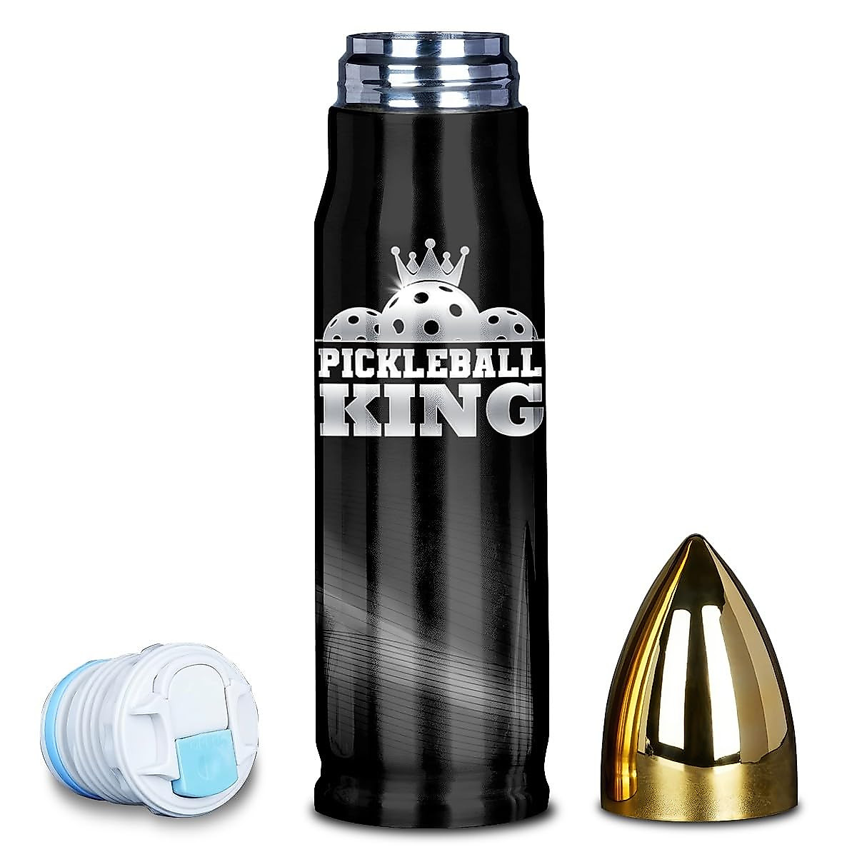 NAMRIST Pickleball King Bullet Tumbler 17 oz Stainless Steel Vacuum Insulated Sports Tumblers Double Wall Thermal Flask Travel Cup Gifts for Dad Husband Boyfriends Birthday