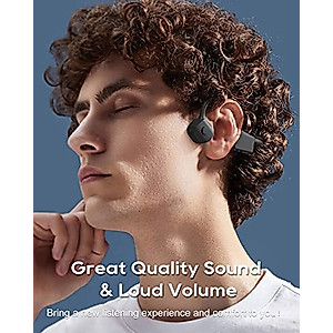 Guudsoud Bone Conduction Headphones,Open Ear Headphones Wireless Bluetooth 5.2 with Mic,Waterproof Sweatproof Sport Earphones