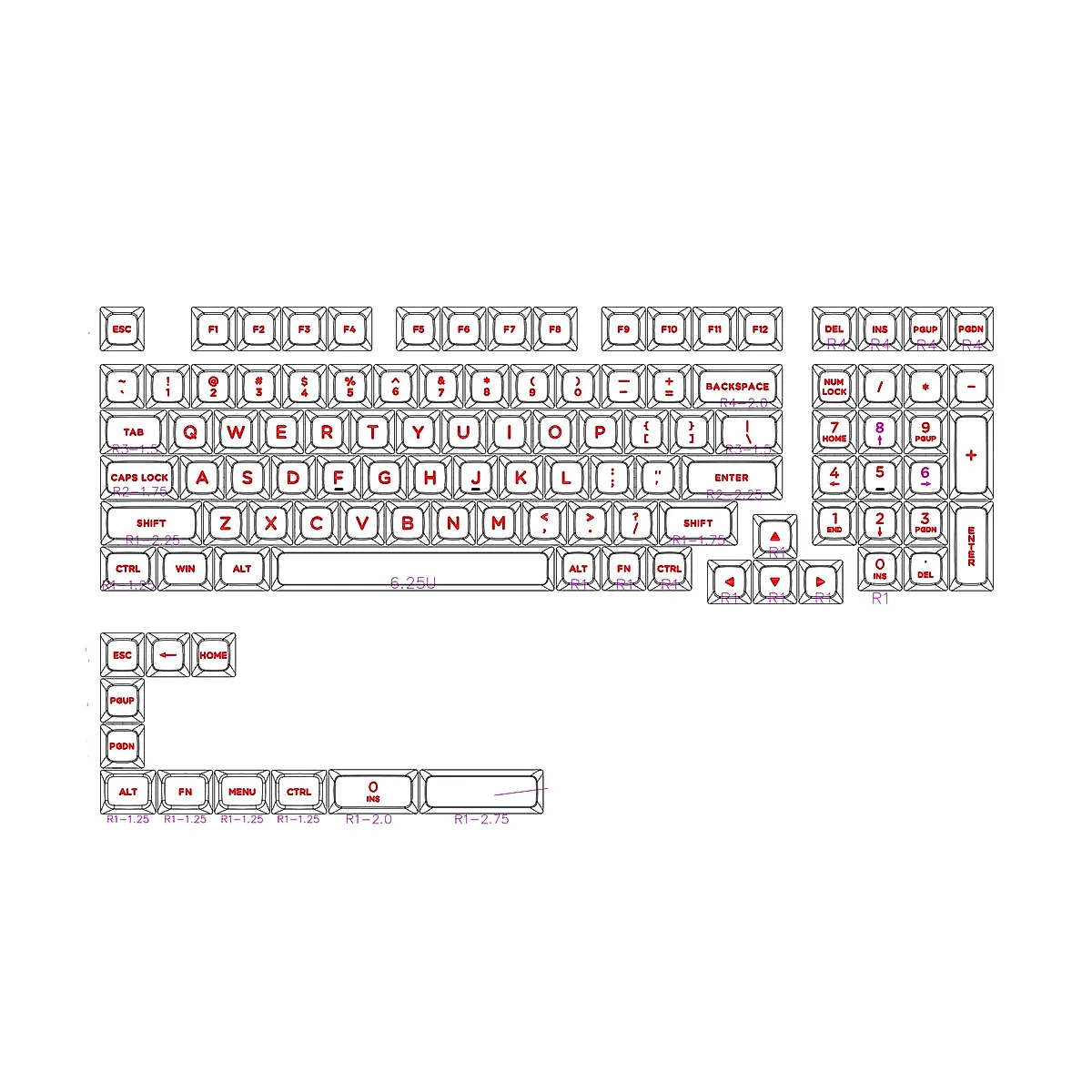 GK GAMAKAY 113 Keys Transparent PC Keycaps Set with 2.75 Shift, ASA Profile Keycaps for SN75 98% 75% Layout MX Gateron Kailh Switch Mechanical Gaming Keyboard (Amber Clear)