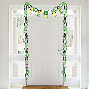 Big Dot of Happiness You Got Served - Tennis - 90 Chain Links and 30 Paper Tassels Decoration Kit - Baby Shower or Tennis Ball Birthday Party Paper Chains Garland - 21 feet