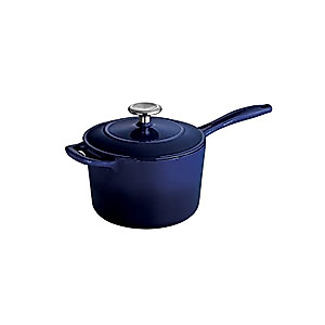 Tramontina Covered Sauce Pan Enameled Cast Iron 2.5-Quart, Gradated Cobalt, 80131/070DS