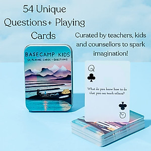Basecamp Cards: Kids Edition Conversation Starters - 52+2 Family Friendly Unique Questions - Family Conversation Cards - Playing Cards - Fun Family Activity