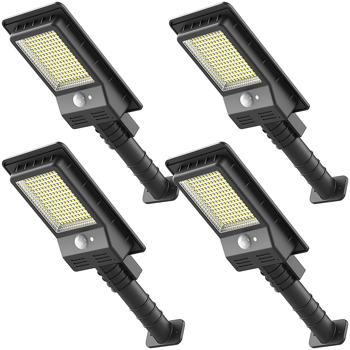 Engrepo Outdoor Solar Lights, 1000LM Solar Powered Motion Sensor Lights, Security Waterproof Solar Flood Lights for Yard, Fence, Garden, Patio, Front Door, Shed, Deck, Gutter. 4 Pack