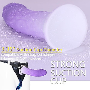 1.85'' Diameter Colorful Huge Dildo,Gilingirl Liquid Silicone Realistic Dildos with Strong Suction Cup for Hands-Free and Strap-on,Lifelike Penis Adult Sex Toy for G-spot Stimulation and Anal Play.…