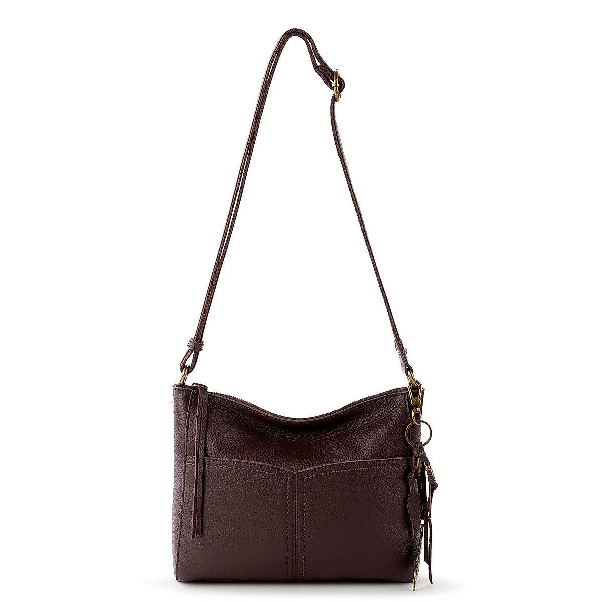The Sak Womens Alameda Crossbody in Leather, Mahogany, One Size US