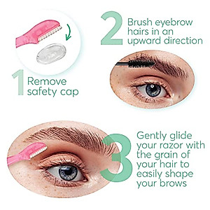 About Face Fuzz-Free Compact Facial Razors for Shaving & Exfoliating - Includes 3 Beauty Groomers - For Face, Lips & Eyebrows