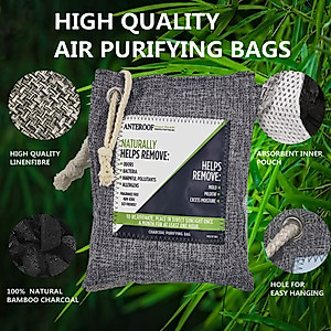 3 Pack Bamboo Activated Charcoal Odor Absorber, Bamboo Charcoal Air Purifying Bag, Activated Charcoal Odor Absorber for Closet,Pets,Shoe, Car, Basement Musty Odor Eliminator Deodorizer( 3x200g each)