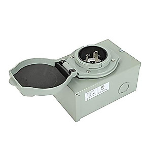 BLACKHORSE-RACING 30 Amp 125 Volt RV Power Inlet Box, NEMA L5-30 3-Prong Power Inlet Box, 30A Camper RV Power Generator Outdoor Power Box for Camper RV
