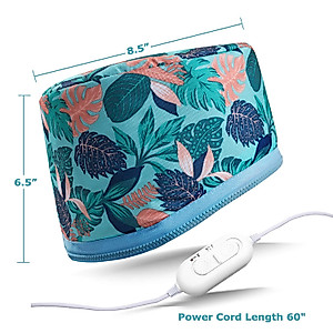 VICARKO Hair Steamer Thermal Heat Cap 𝐄𝐱𝐭𝐞𝐧𝐝𝐞𝐝 𝐂𝐨𝐫𝐝 Deep Conditioning Natural Black Hair Scalp Treatment Spa Hot Head Care Electric for Home Use