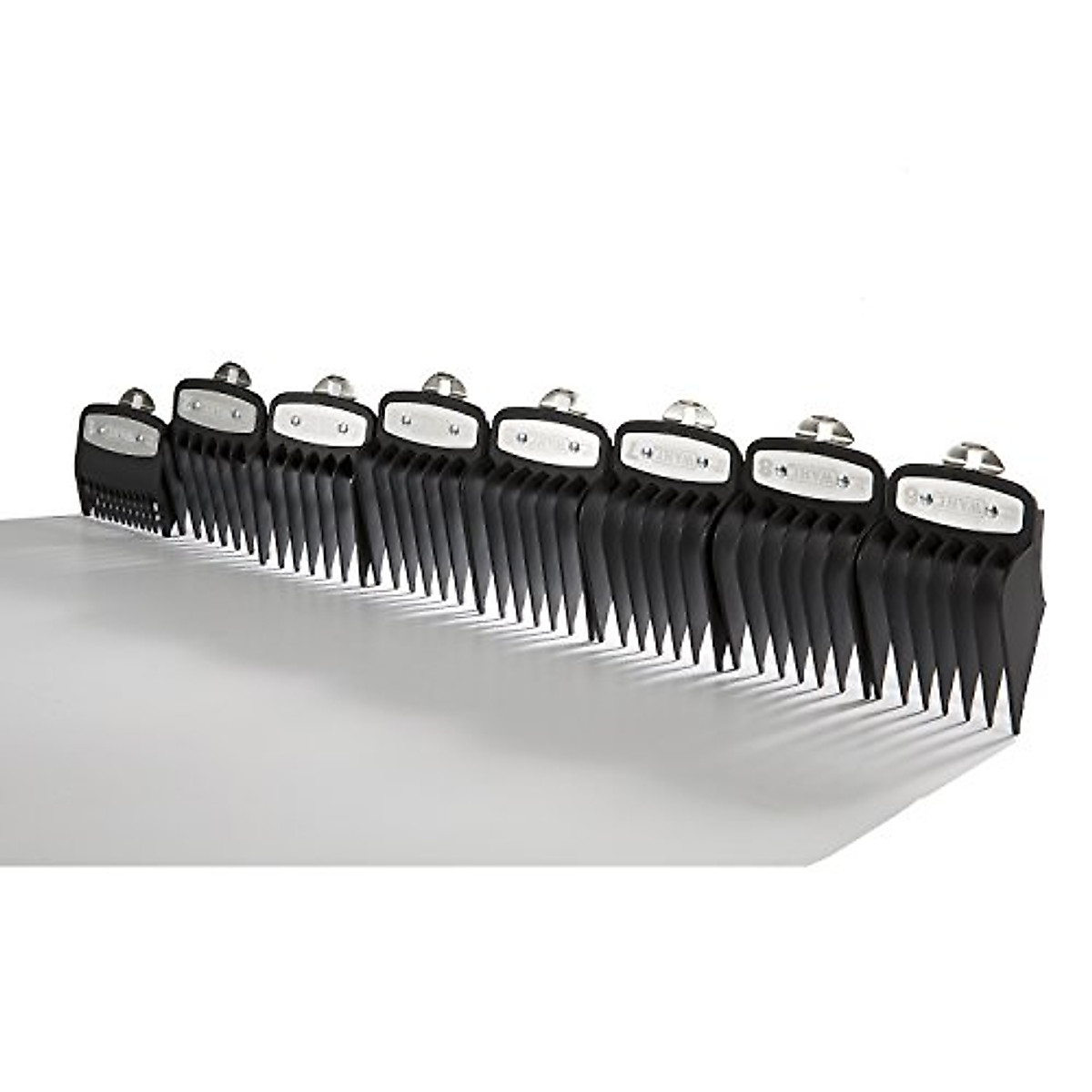Wahl Professional Premium Black Cutting Guides #3171-500 - 1/8" to 1" - Fits All Full Size Wahl Clippers (Excludes Detachable Blade Clippers) 8 Pack