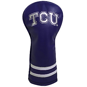 Team Golf NCAA TCU Horned Frogs Vintage Driver Head Cover Vintage Driver Golf Club Headcover, Form Fitting Design, Retro Design & Superb Embroidery