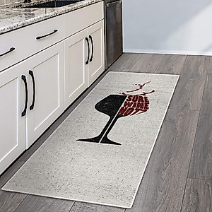 SUSSEXHOME Non Skid Washable Kitchen Mats for Floor, Ultra Thin Runner Low Pile Rug for Laundry Room, Entryway, Bathroom, Multipurpose Floor Mats, Wine Bar Decor Rug - 20 x 60 Inches