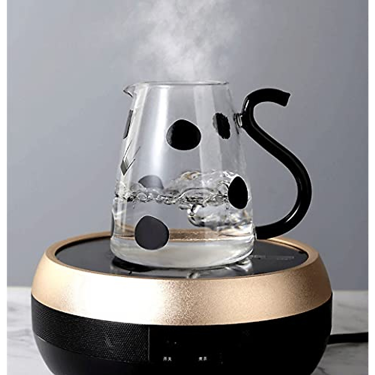 RockTrend Cartoon Cow Clear Glass Bedside Night Water Carafe Set with Tumbler, Pitcher And Cup Night Set