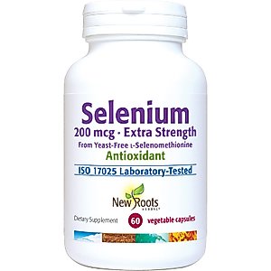 New Roots Herbal Selenium 200mcg Extra Strength (60 Veg Caps) - Thyroid, Prostate and Heart Health - Essential Trace Mineral.