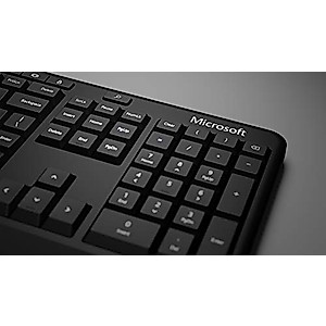 Microsoft Ergonomic Keyboard - Black. Wired, Comfortable, Ergonomic Keyboard with Cushioned Wrist and Palm Support. Split Keyboard. Dedicated Office Key.