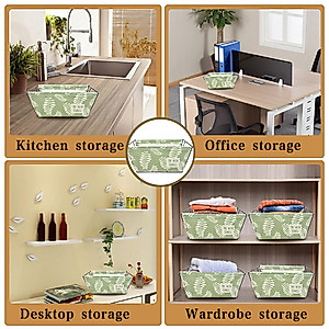AIPOKE EPOCH Canvas Storage Basket Metal Holder Desk Table Organizer Home Decor, Mimosa pudica