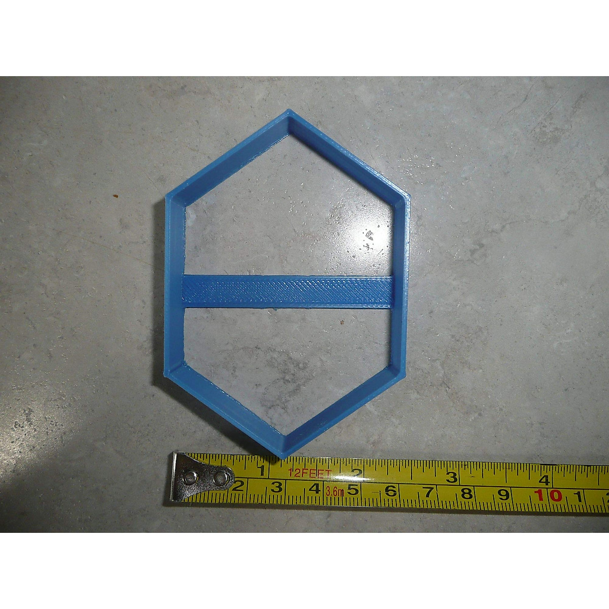 LONG HEXAGON OUTLINE SIX SIDED POLYGON SHAPE FRAME COOKIE CUTTER MADE IN USA PR3831