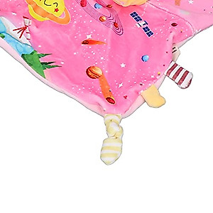 SHYEKYO Tiger Security Blanket, Stuffed Animal Security Blanket Cartoon for Home Travel for(Pink)