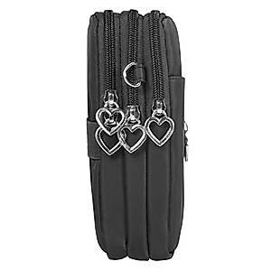 Small Crossbody Wallet Phone Bag Women Mini Shoulder Purse for iPhone 14 Pro Max 14 Plus iPhone 13 MIni 13 Pro Max 12 Pro Max XR 11 Pro Max X XS Max BLU Bold N2 G90 G91 TCL 30 Z 6.1 (Black)