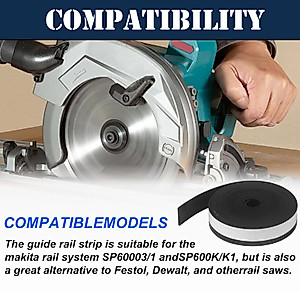 194419-4 118‘’ Splinter Guard Strip Replacement for Makita Track Saw Guard Rail SP6000 4350CT 4350FCT 4351CT 4351FCT(Black)