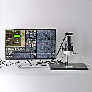 HAYEAR 34MP HDMI USB HD Digital Industry Video Microscope Camera+180X C-Mount Lens+144LED Light+Big Boom Stand Universal Bracket