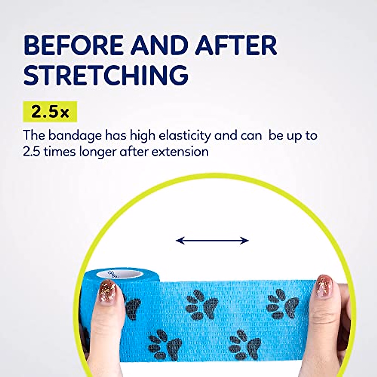 WePet Pet Wrap, Self-Adhesive Non-Woven Tape for Dog Legs, Paws, Wounds, First Aid Cohesive Gauze for Horse, Cat, Bird, Animal, 12 Rolls, 2 Inch, Claw