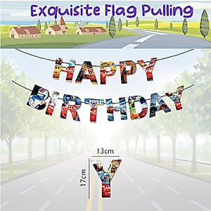 Lnkdeya Hot Cars Birthday Party Decoration - Race Cars Checked Birthday Balloon Garland Kit Cars Racing Backdrop Tablecloth
