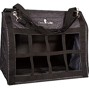 Classic Equine Topload Hay Bag, Black Leopard