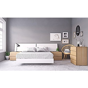 Nexera 2-Drawer Nightstand, Natural Maple