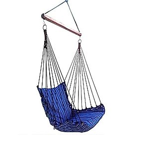 0314 Cushion Swing Jhula White Elegant Hammock Polyester Rope Hammock Eco-Friendly Polyester Rope Hammock Glossy Finished Hardwood Bars for Indoor and Outdoor Living Space by Smita Handicraft