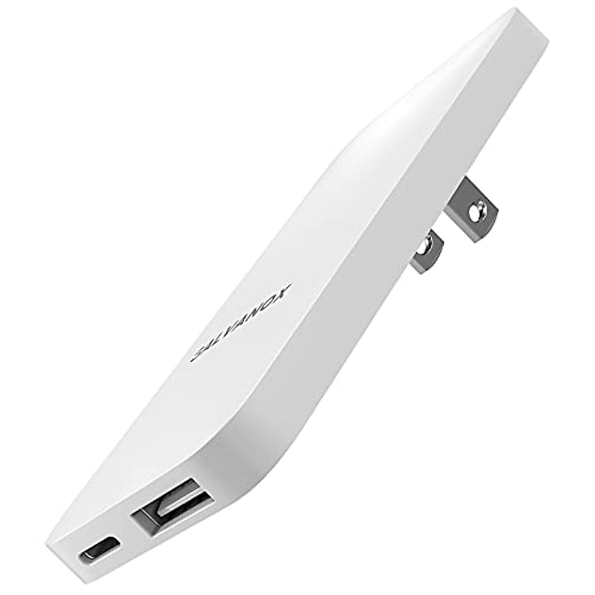 Type C Flat Wall Charger, Galvanox Ultra Slim (Multi-Port Power Adapter) for iPhone 11/12/13 iPhone 14 Pro/Max and Samsung Galaxy Models, 20W Fast Charging Outlet Plug (Dual USB-C USB-A)