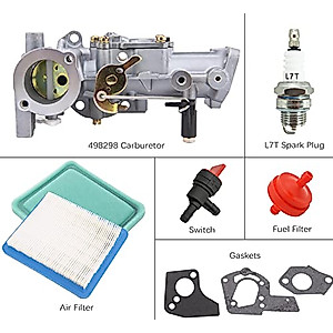 498298 Carburetor for Briggs & Stratton 498298 495459 495951 492611 495426 495606 Carb 135202 130202 112232 112292 134202 for 5HP Engine Lawn Mover