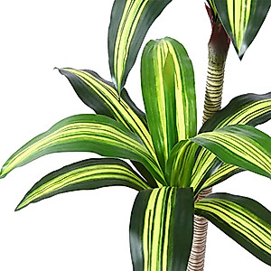 Ferrgoal Artificial Plants, 6 Ft Dracaena Tree Faux Plants Indoor Outdoor Decor Fake Tree with Woven Seagrass Basket Plants for Home Decor Office Living Room Porch Patio Perfect Housewarming Gift