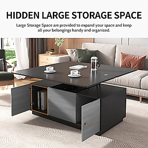 Lift Top Coffee Table with Storage Extendable Desktop, Perfect for Living Room