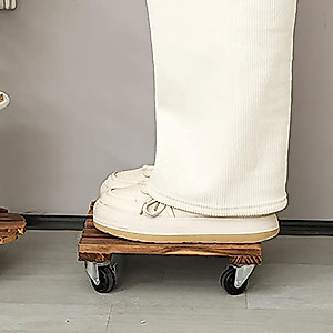 RUDINO,Plant Caddy,Rolling Plant Stand,Plant Dolly,Rolling Plant Caddy,Plant Stand Wheels,Plant Roller Base,Planter Caddy with Wheels,Heavy Duty Plant Caddy with Wheels.-Brown-Suitable for Balconies.