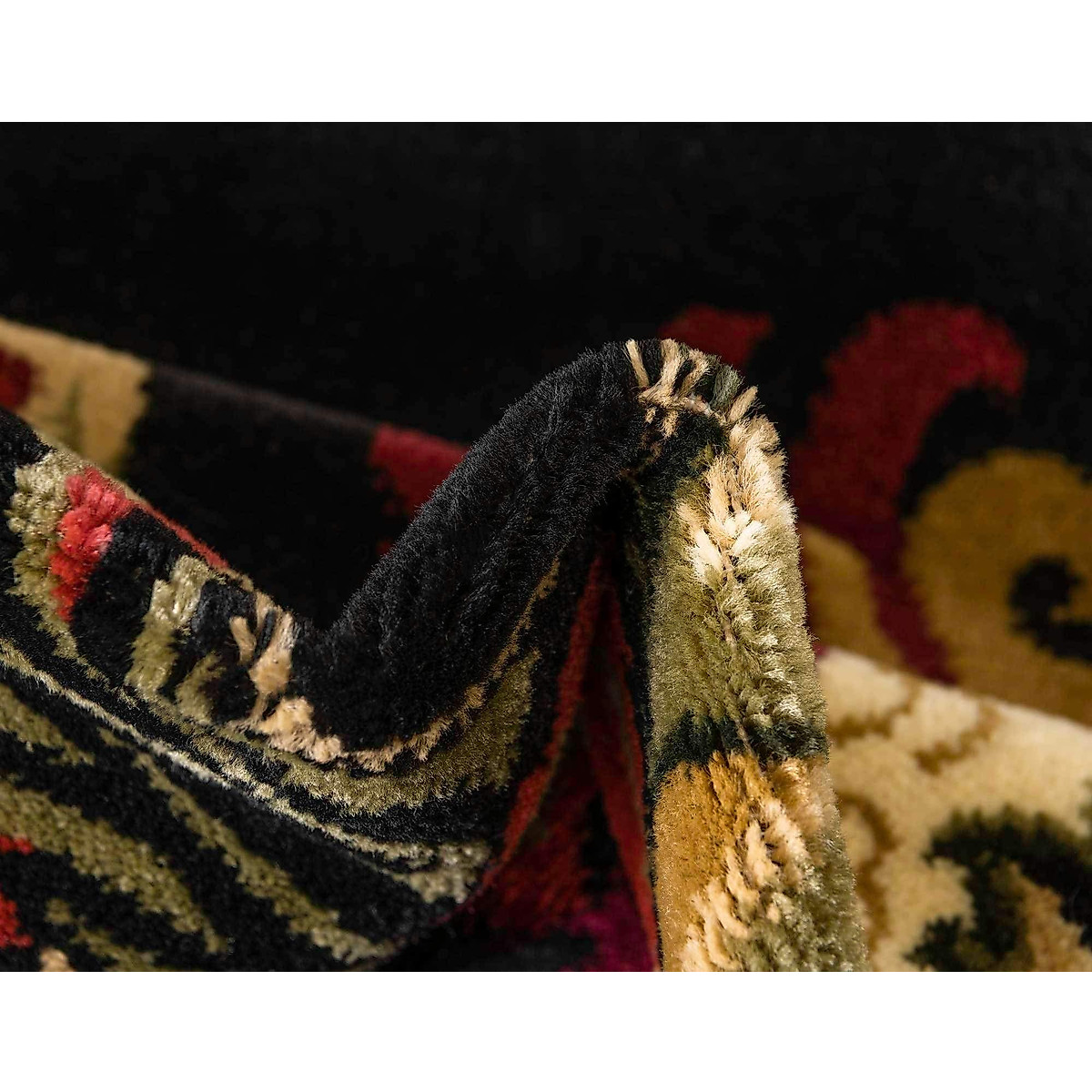 Unique Loom Barnyard Collection Area Rug - Farm (5' 3" Octagon, Black/ Cream)