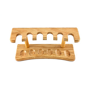 Skyway 6 Pipe Wood Tobacco Pipe Stand Rack Holder - Natural Tan