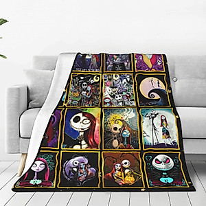 Halloween Cartoon Throw Blanket Soft Lightweight Cozy Warm Fleece Blanket for Chair Couch Sofa Bed Sleeping Blanket Christmas Blankets for All Season Use (style-2) 50x40