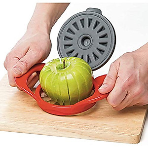 PrepWorks by Progressive Dishwasher Safe 16-Slice Thin Apple Slicer and Corer with Attached Safety Cover