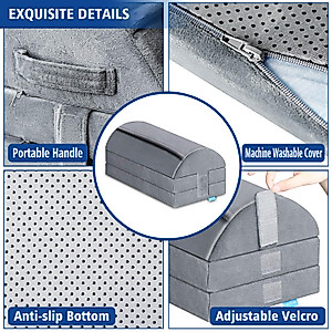 KAYFIA Foot Rest for Under Desk at Work XX-Large with 3 Adjustable Heights，Foot Stool with Supportive Gel-Infused Foam, Warmer Feet Pocket Footrest for Office Gaming Chair, for Leg Support -Gray