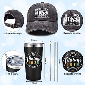 Sieral 5 Pcs 50th Birthday Gifts for Men 50th Birthday Present for Him Include Tumbler Baseball Cap Socks Keychain Gift Box