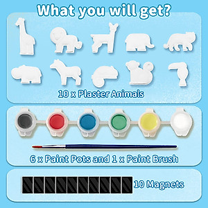 Funto Paint Your Own Unicorn and Animal, 16 Figurines Arts and Crafts Set for Kids, Ceramics to Paint, STEAM Projects Creative Activity DIY Toys Gift for Boys & Girls Age 3+, with Paint & Brushes