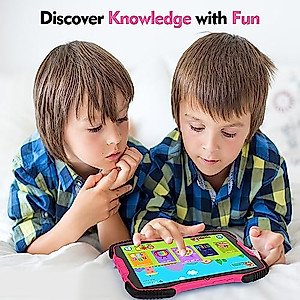 Tablet for Kids Tablet 10 inch with Case Included, Tablet for Toddlers Tablet 10 inch Children Tablets for Kids Android Tablet 3GB 64GB with WiFi Dual Camera Learning Games for Boys Girls (Roser)